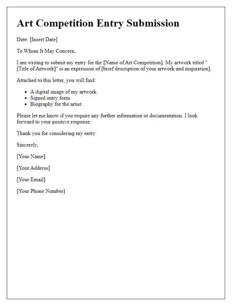 Letter Template For Contest Entry Submission Free Samples In PDF Letterin