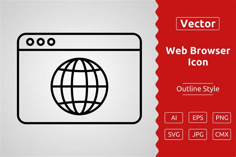 Vector Web Browser Outline Icon Design Graphic By Muhammad Atiq · Creative Fabrica