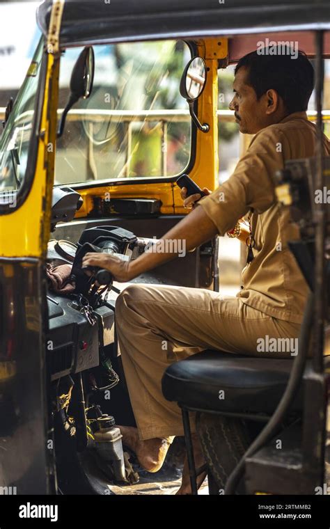 Autorickshaw Driver In Mumbai India Stock Photo Alamy