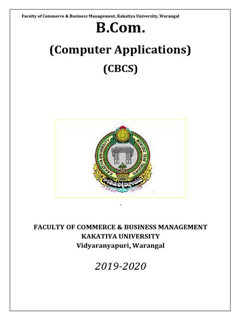 Bcom Computer Applications Ii Sem Pdf Method Computer Programming Object Oriented