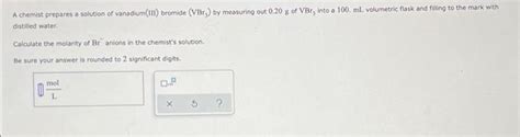 Solved A Chemist Prepares A Solution Of Vanadium III Chegg
