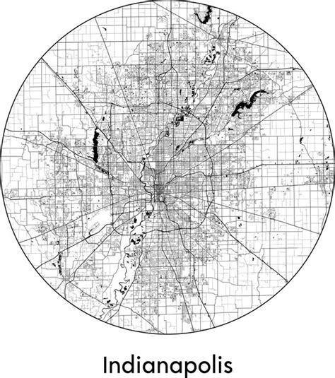 Premium Vector City Map North America United States Indianapolis