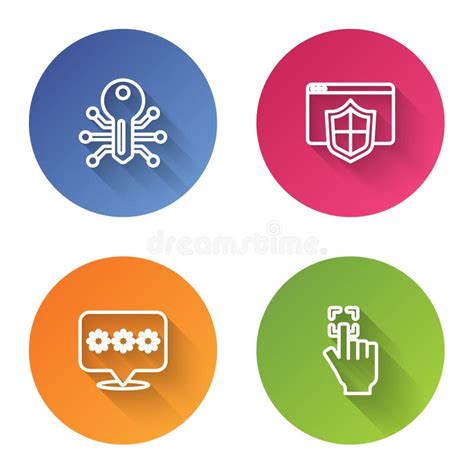 Set Line Smart Key Browser With Shield Password Protection And Fingerprint Color Circle