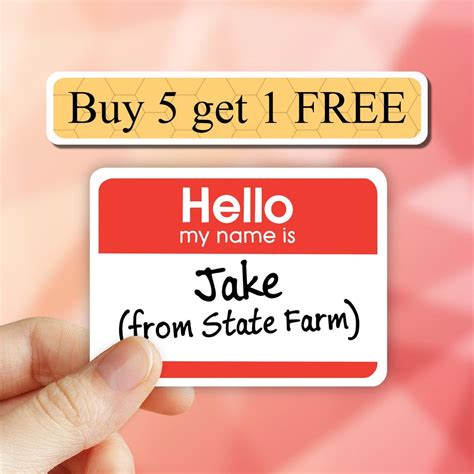 Hello My Name Is Jake Sticker Meme Stickers Laptop Sticker Funny