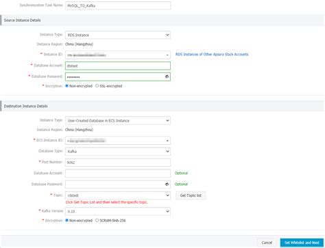 Synchronize Data From An Apsaradb Rds For Mysql Instance To A Self Managed Kafka Cluster Data