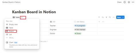 how to add columns in notion kanban board