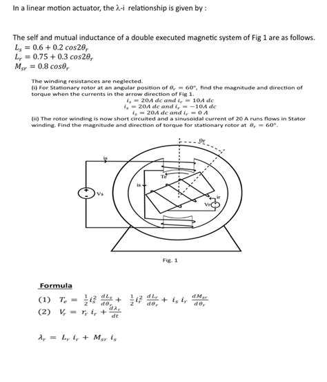 Solved In a linear motion actuator the λ i relationship is Chegg com