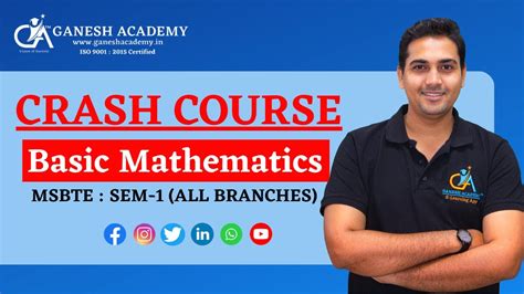 Msbte Sem 1 Basic Mathematics Crash Course By Ganesh Sir Youtube
