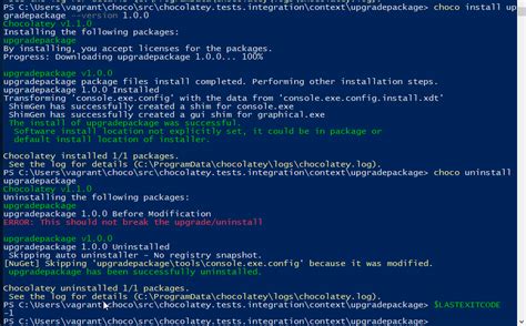 An Error Thrown In ChocolateyBeforeModify Ps Results In The Upgrade Reporting Success But