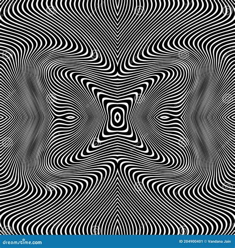 Abstract Pattern Of Wavy Stripes Or Rippled 3d Relief Black And White Lines Background Vector