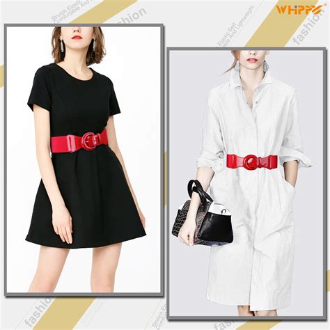 Whippy Women Elastic Wide Belt Stretch Waist Belt For Jeans Dress