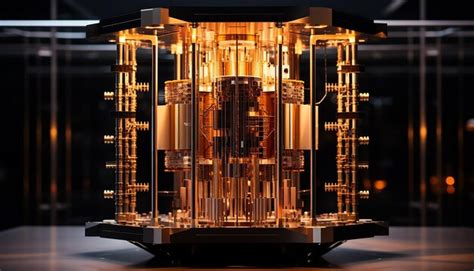 Computador Quântico Design De Computador Digital Futurista Foto Premium