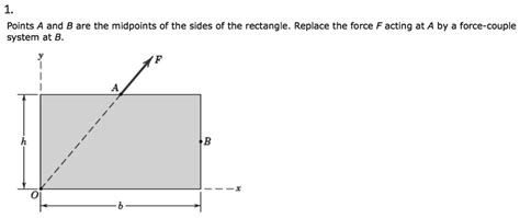 1 Points A And B Are The Midpoints Of The Sides Of The Rectangle Replace The Force F Acting At