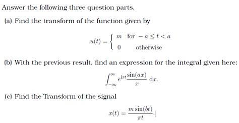 Solved Answer The Following Three Question Parts A Find