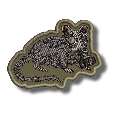Rat Embroidered Patch 7x5 Cm Patch