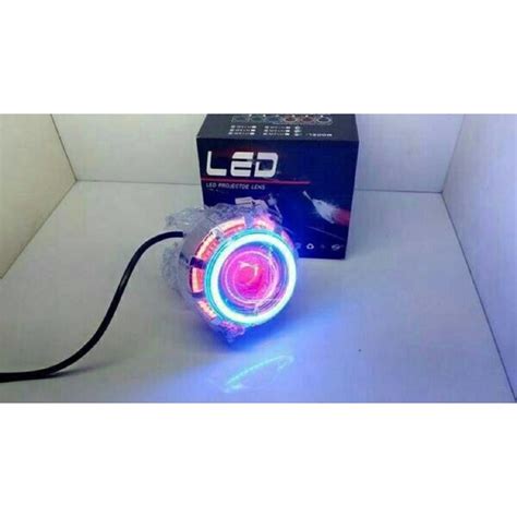 Jual LED Projie Projector LED Lampu Projector Double AE Angel Eye Bulat Motor Indonesia Shopee