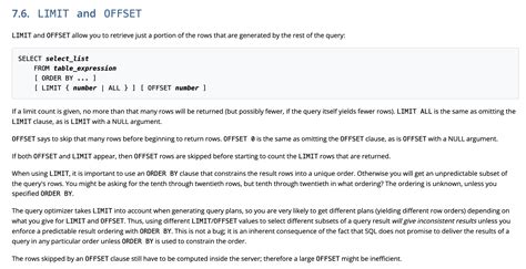 Postgresql 페이지네이션 구현 Limit Offset