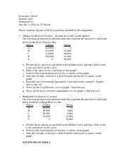 ECN Homework Doc Economics Summer Homework Due July By P M