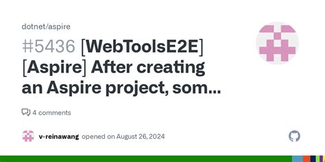 Webtoolse2e Aspire After Creating An Aspire Project Some Warning