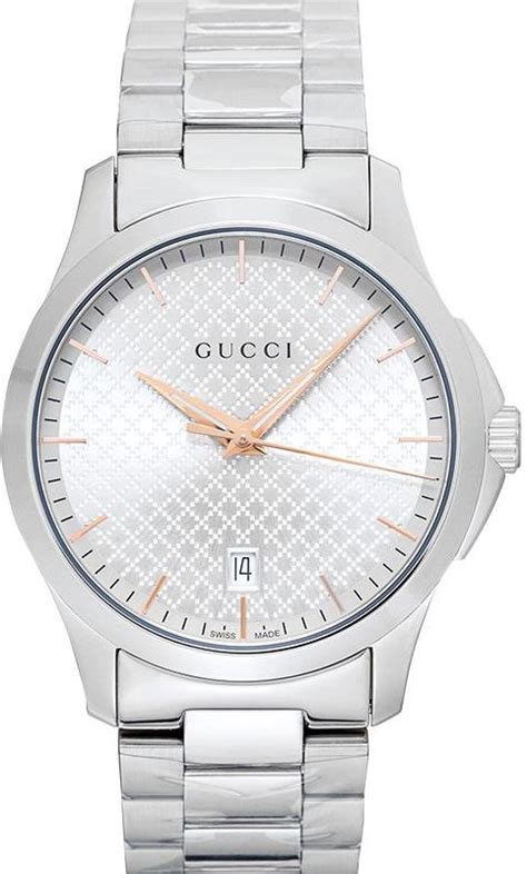 Gucci G Timeless Quartz Silver Dial Stainless Steel Ya1264052 Zegarki