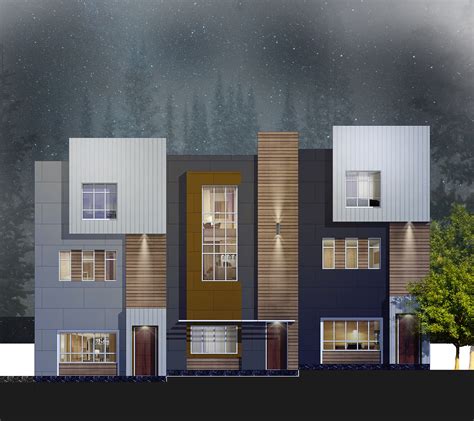 Townhouse Elevation Design Behance