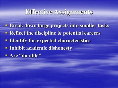 Ppt Effective Assignments Facilitating Learning Powerpoint Presentation Id1222251