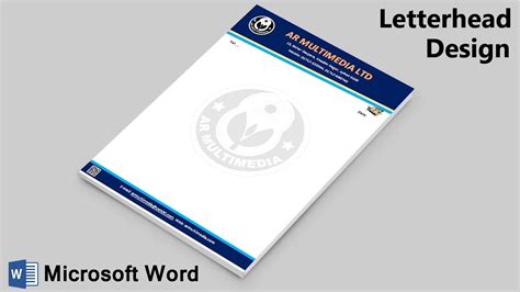 MS Word Tutorial How To Make Letterhead Design In Microsoft Word 2019