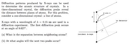 Solved Diffraction Patterns Produced By X Rays Can Be Used Chegg