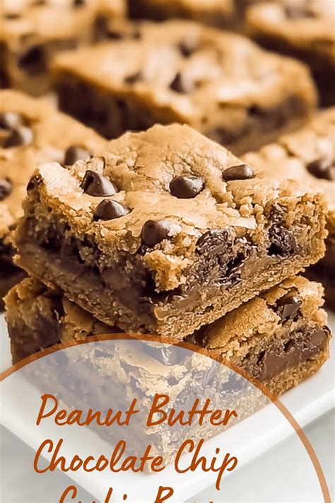 Peanut Butter Chocolate Chip Cookie Bars Recipe For Easy Baking