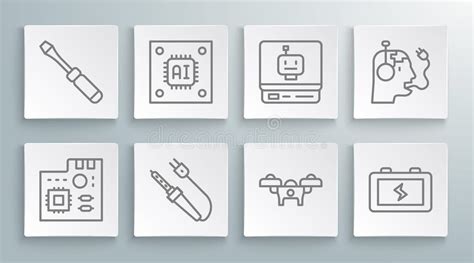 Set Line Motherboard Digital Chip Processor With Microcircuits Cpu Soldering Iron Drone