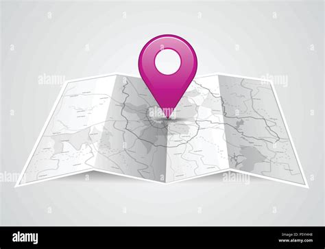 Vector Map Icon With Pin Pointer Stock Vector Image And Art Alamy