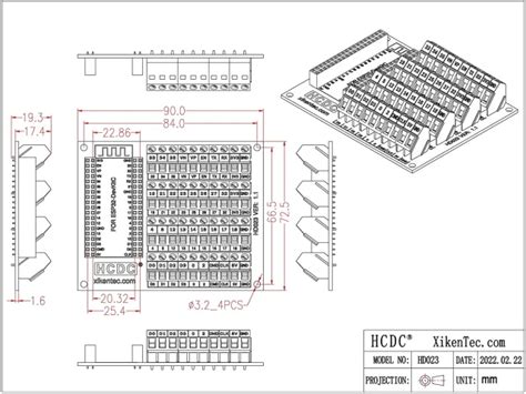 Screw Terminal Block Breakout Module Board For Esp32 Devkitc