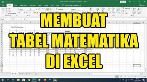 Cara Membuat Tabel Perhitungan Matematika Dengan Rumus Microsoft Excel YouTube