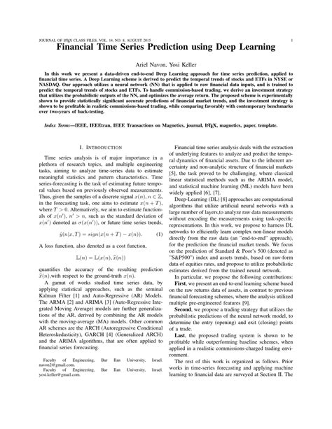 Pdf Financial Time Series Prediction Using Deep Learning