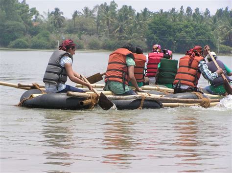 Raft Building Activity Is A Group Fun Filled Activity For Corporate Friends And Family