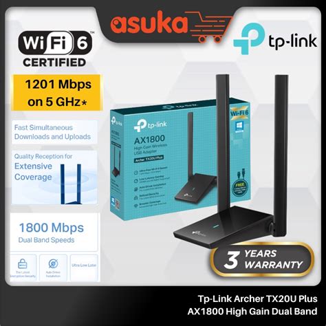 Tp Link Archer Tx U Plus Ax High Gain Dual Band Wi Fi Usb Adapter Tx U Plus Shopee