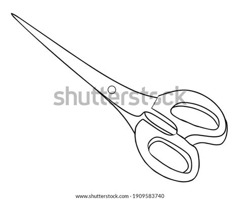 Draw Sketch Pair Scissors Line Art Stock Vector Royalty Free Shutterstock