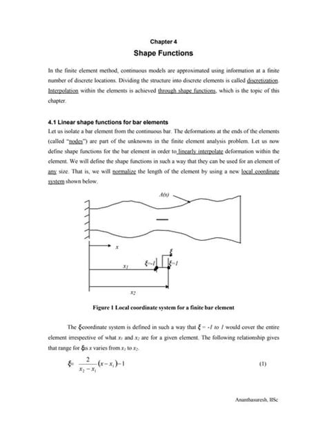 Finite Element Analysis Of Shape Function Pptx