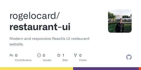 Github Rogelocardrestaurant Ui Modern And Responsive Reactjs Ui Restaurant Website