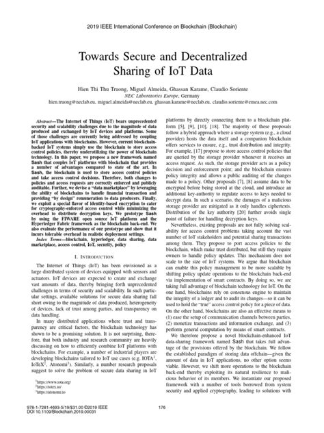 Secure And Decentralized Sharing Of Iot Data Pdf Encryption