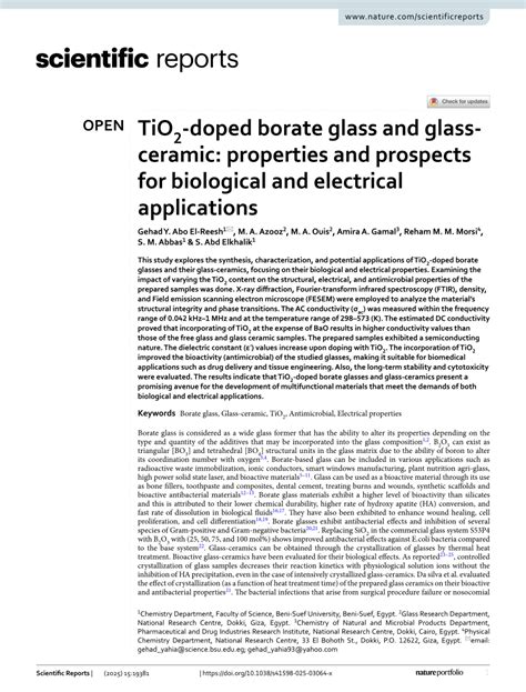 Pdf Tio2 Doped Borate Glass And Glass Ceramic Properties And