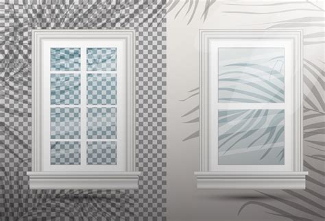 Two Closed Realistic Glass Windows With Shadows Overlay Effect Vector Art At Vecteezy