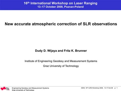 Pdf New Accurate Atmospheric Correction Of Slr Observations