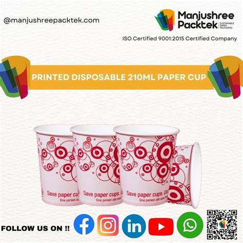 210 Ml Printed Paper Glass At Rs 098piece Printed Paper Glasses In