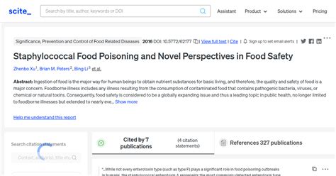 Staphylococcal Food Poisoning And Novel Perspectives In Food Safety