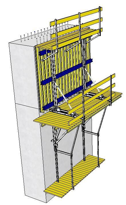 Jumping Formwork System With Automatic Hydraulic System And 2 4 M Platform