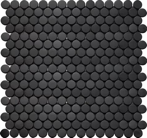 Interceramic Inox Penny Round Glass Mosaic Tile In Black Wayfair
