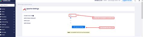 Apache Settings Webuzo