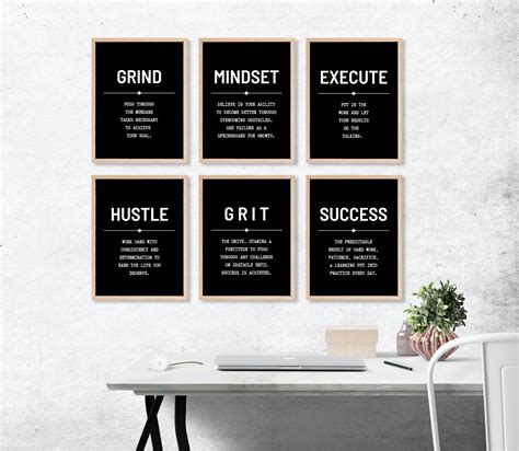 Printable Office Wall Art Décor Motivational Wall Art Quotes Set Of 6