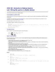 COSC Lab W Answers Pdf COSC Introduction To Database Systems Lab Writing SQL